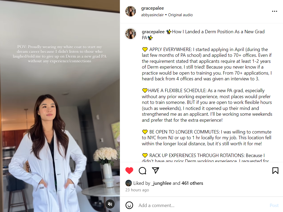 Grace Instagram post - Yong Chang's Texas Home